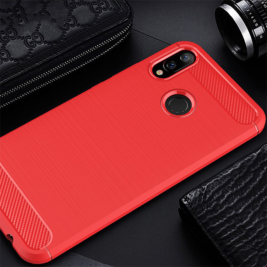 Flexi Slim Carbon Fibre Case for Huawei Nova 3i (Red)